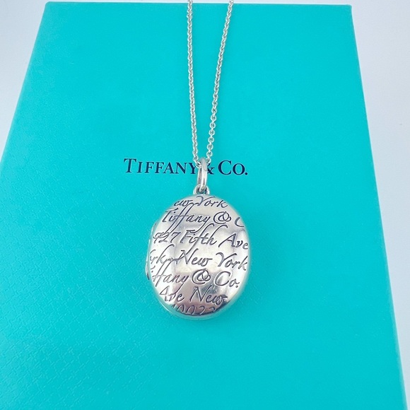 Tiffany & Co. | Jewelry | Tiffany Co Oval Notes Locket Charm Necklace ...